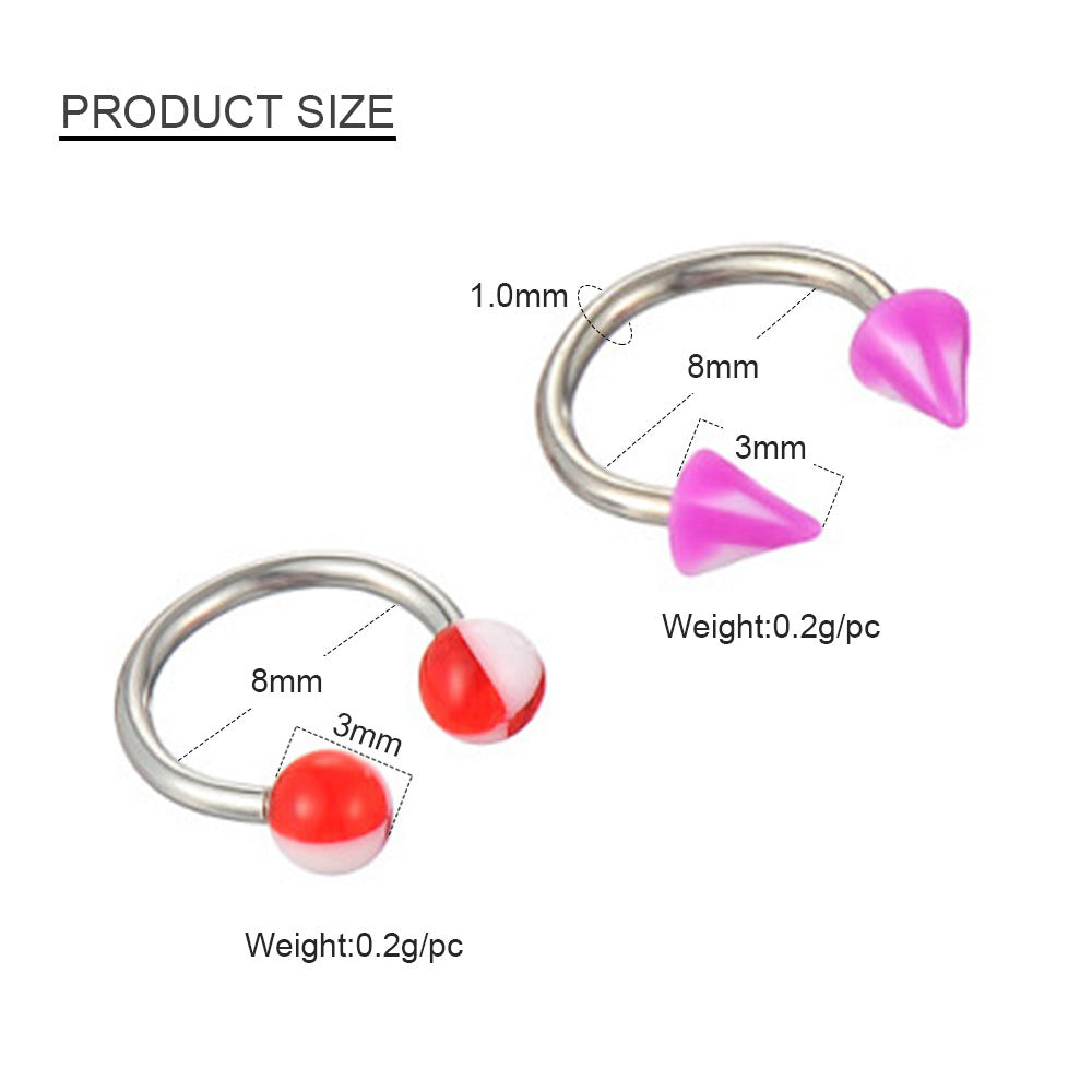 Acrylic Stainless Steel C Shaped Piercing – SaSaCoTnT