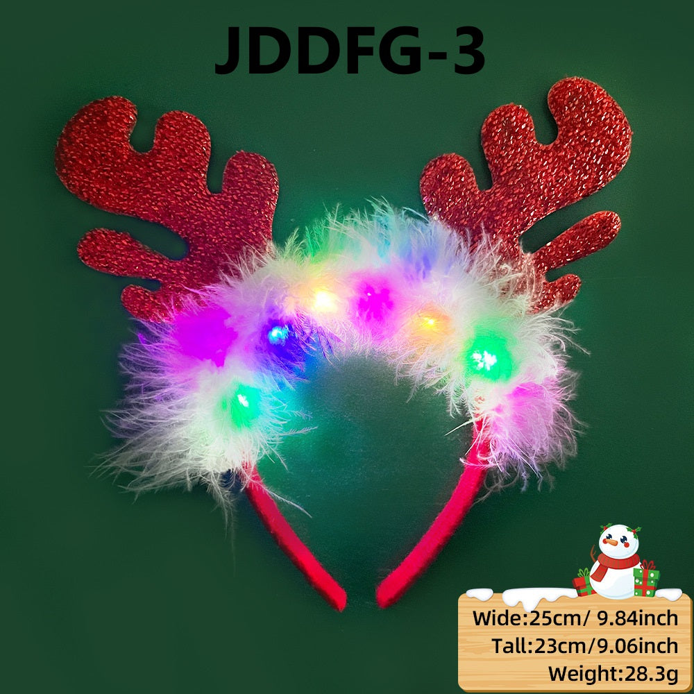 LED Christmas Headbands With Fur – SaSaCoTnT