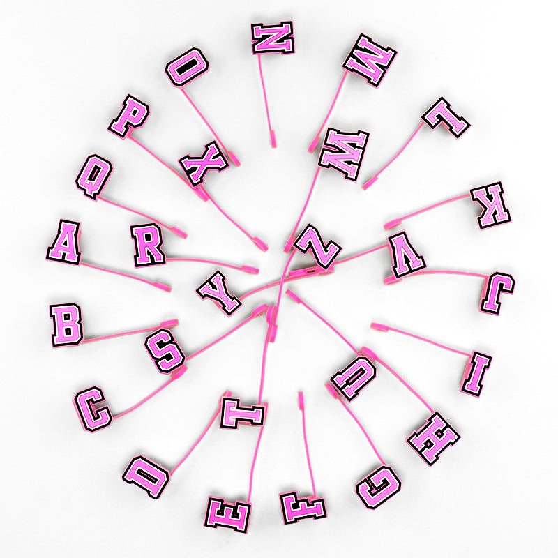 Pink Alphabet Letter Straw Caps – SaSaCoTnT
